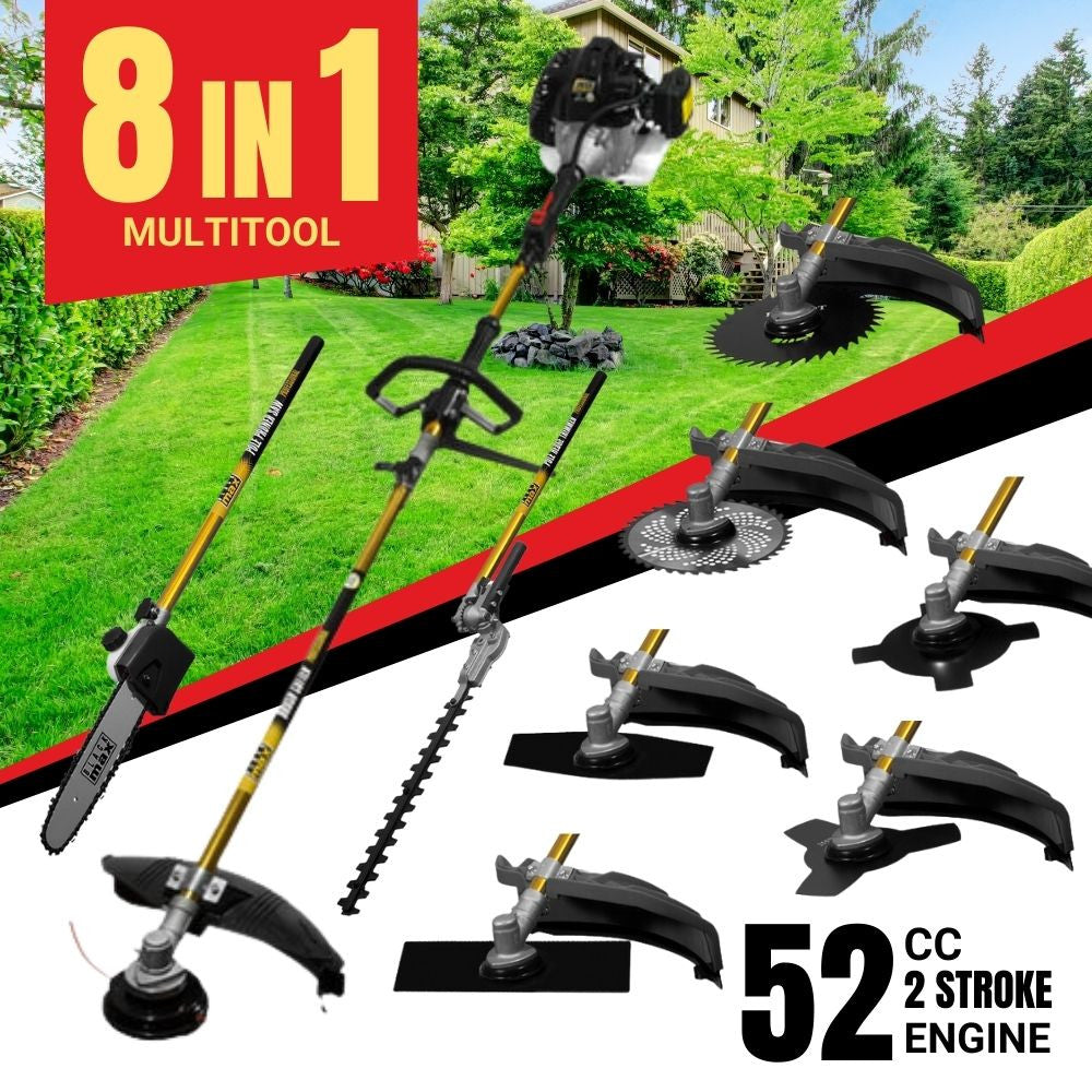 BlackMax 52cc Petrol 2 Stroke Heavy Duty Multi Tool 8-in-1 - 2-Year Wa ...